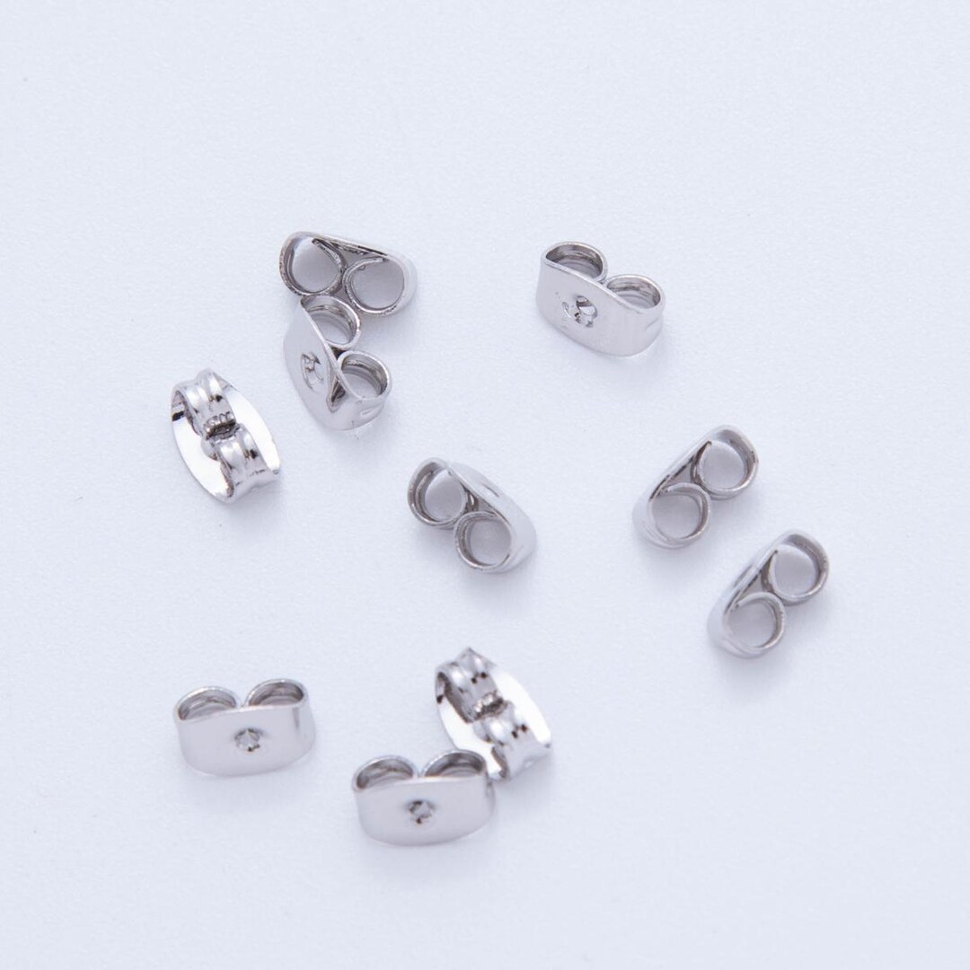 7mm Silver Push Backs Findings| Replacement Backing | Butterfly Earring ...