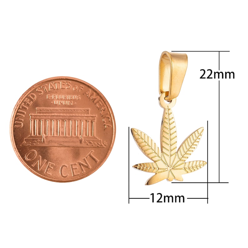 24k Gold Filled Cannabis Pendant Dainty Marijuana Gold Leaf | Etsy