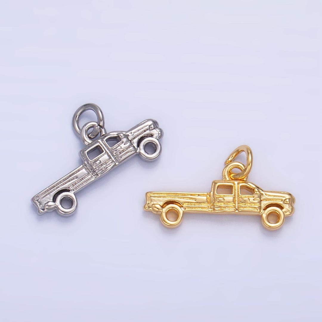 Mini Gold Pick up Truck Car Charm for Necklace Bracelet Pendant Antique ...
