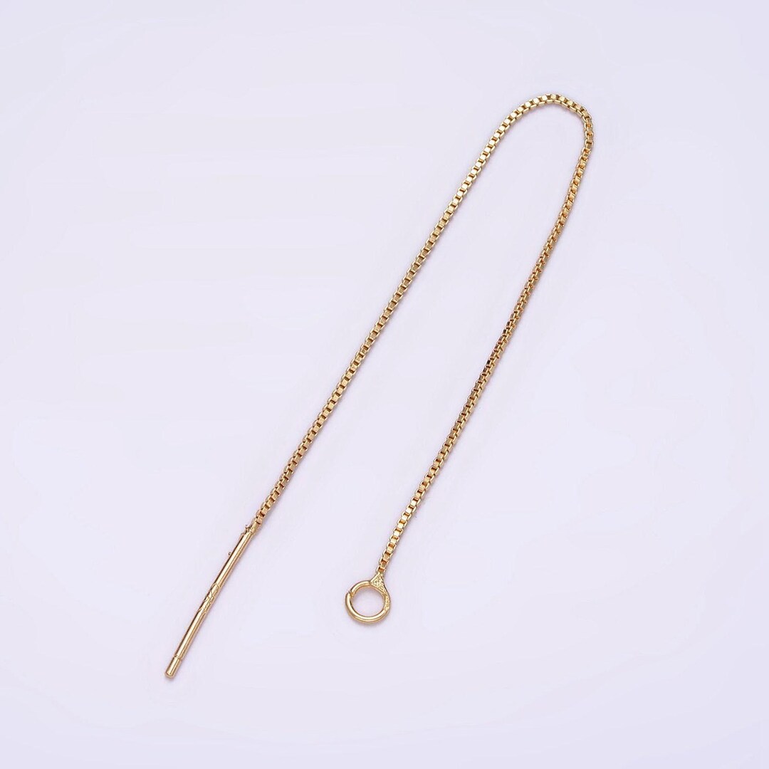 14k Gold Filled 90mm Box Chain Threader Earrings Jewelry Making ...