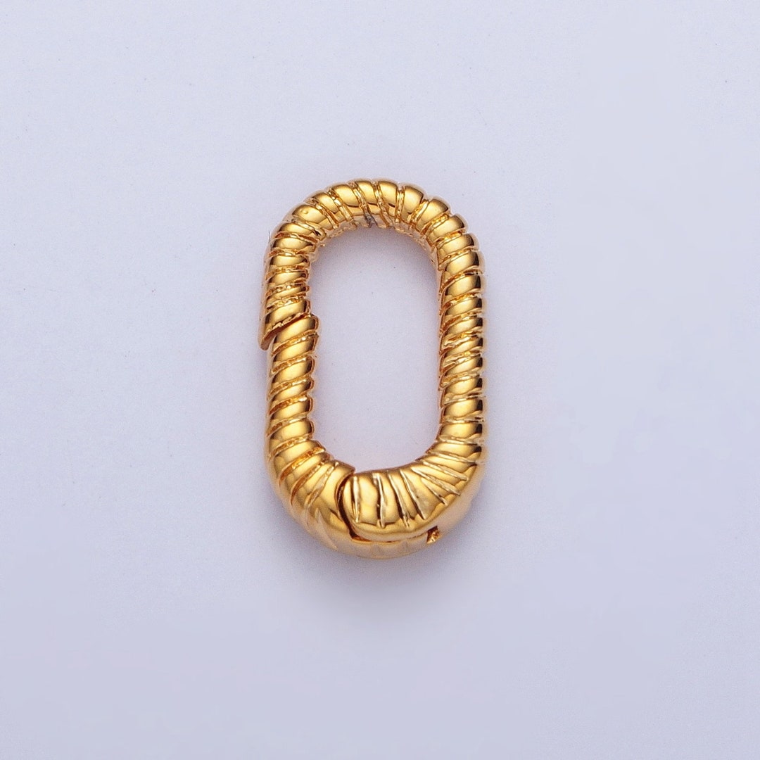 Dainty Oval Twisted Spring Clasp, Gold Silver Filled Gate Pull Clasp ...