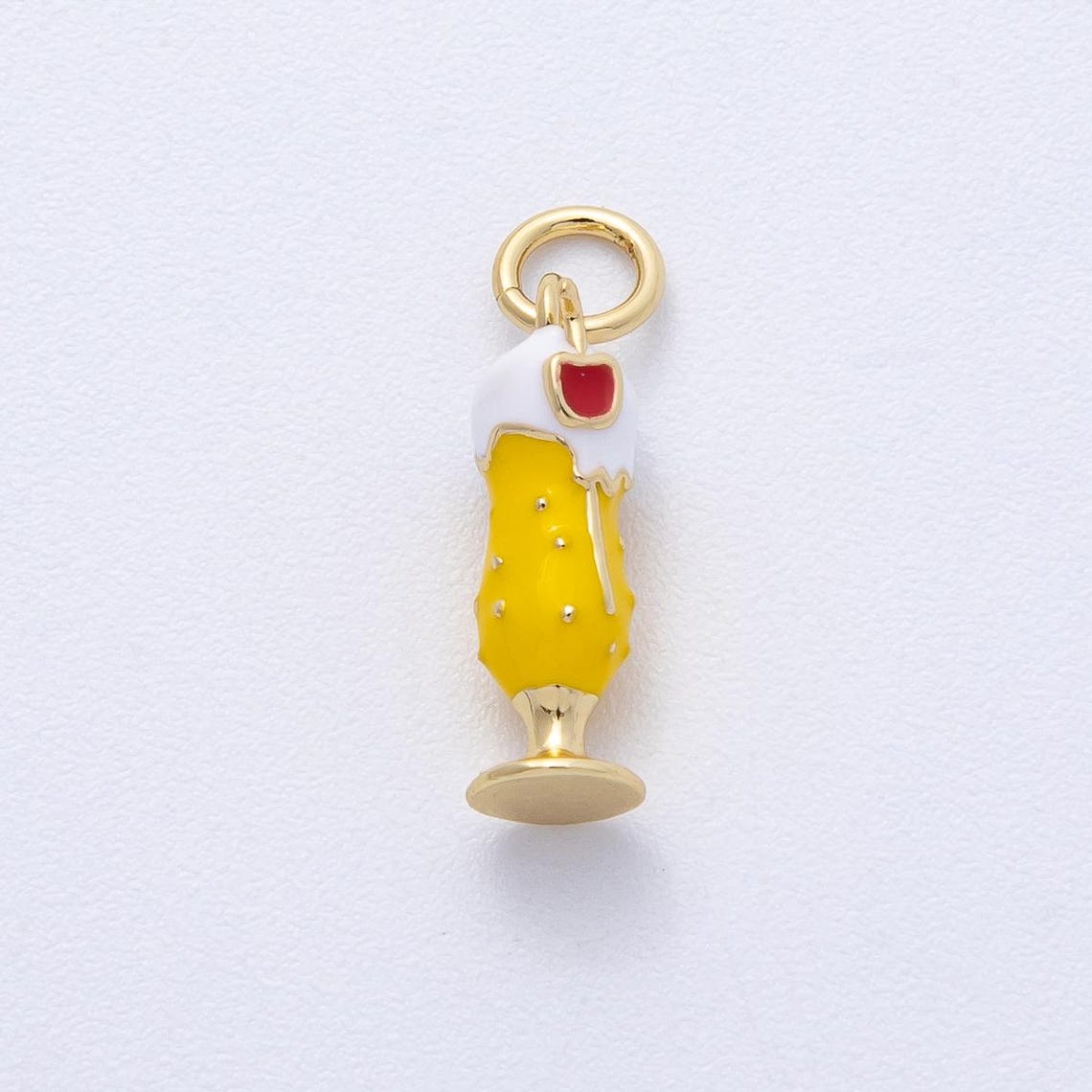 14k Gold Filled Cute Ice Cream Milkshake Charm Sundae Dessert With ...