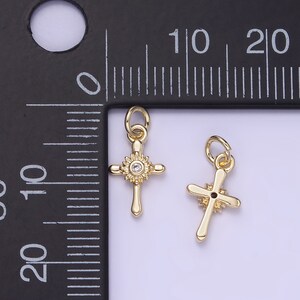 Mini Gold Cross Charm Tiny Cross Charm for Religious Jewelry Making ...