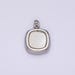 Stainless Steel Shell Pearl Square Bezel Charm in Gold & Silver | P1321 ...