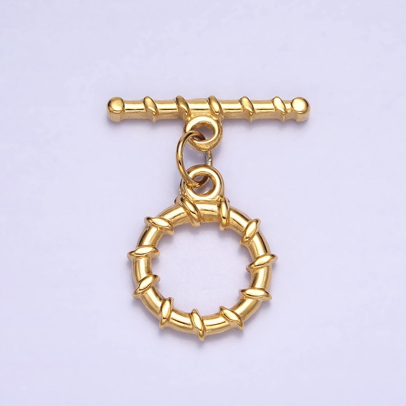 Round Toggle Clasp Connector, 18k Gold Filled OT Clasp End Clasp for ...