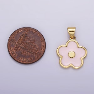 Dainty Pink Daisy Charms Kawaii Pink Enamel Flower Charms Cute Baby ...