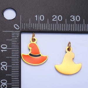 Limited Edition Hallowen Charm Colorful Enamel Pendant Ghost Hat ...