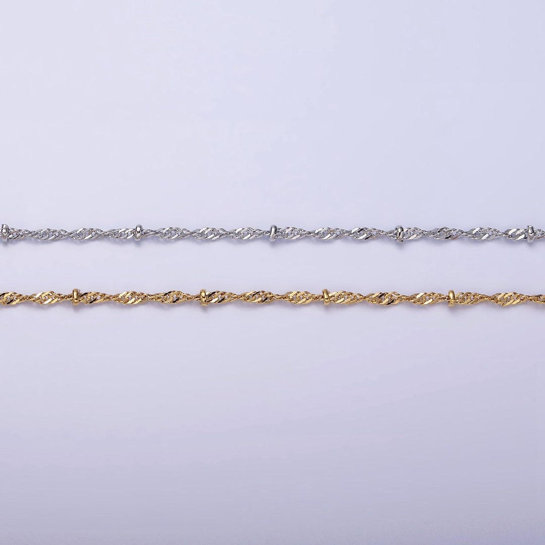 24k Gold Filled Twisted Chain With Gold Beads for Wholesale Necklace ...