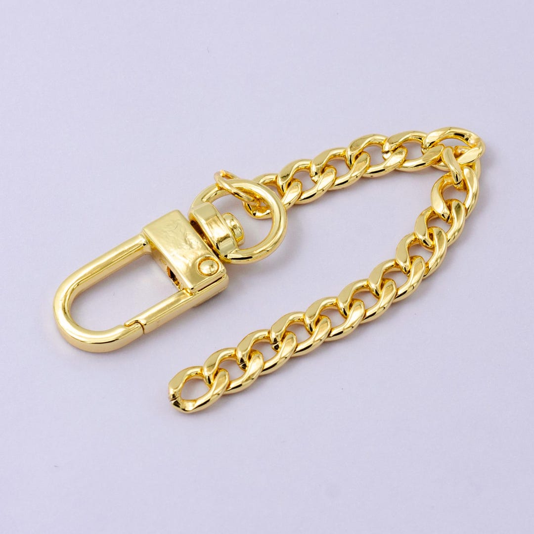 Chunky 24k Gold Filled Miami Cuban Curb Chain 5 Inch for Bag Charm ...