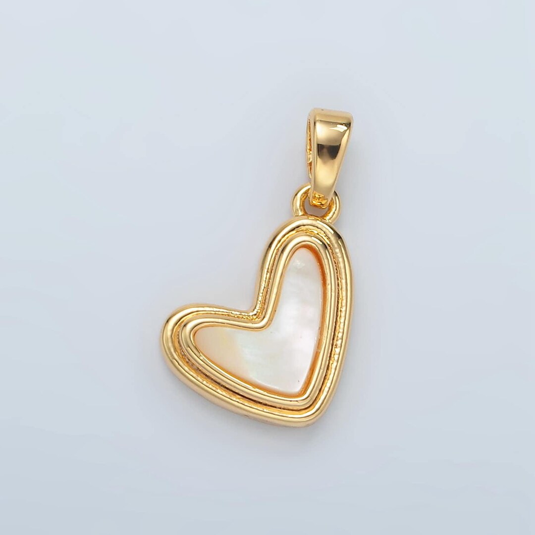 Gold Radiant Heart Charms 24k Gold Filled Heart Charm for Bracelet ...