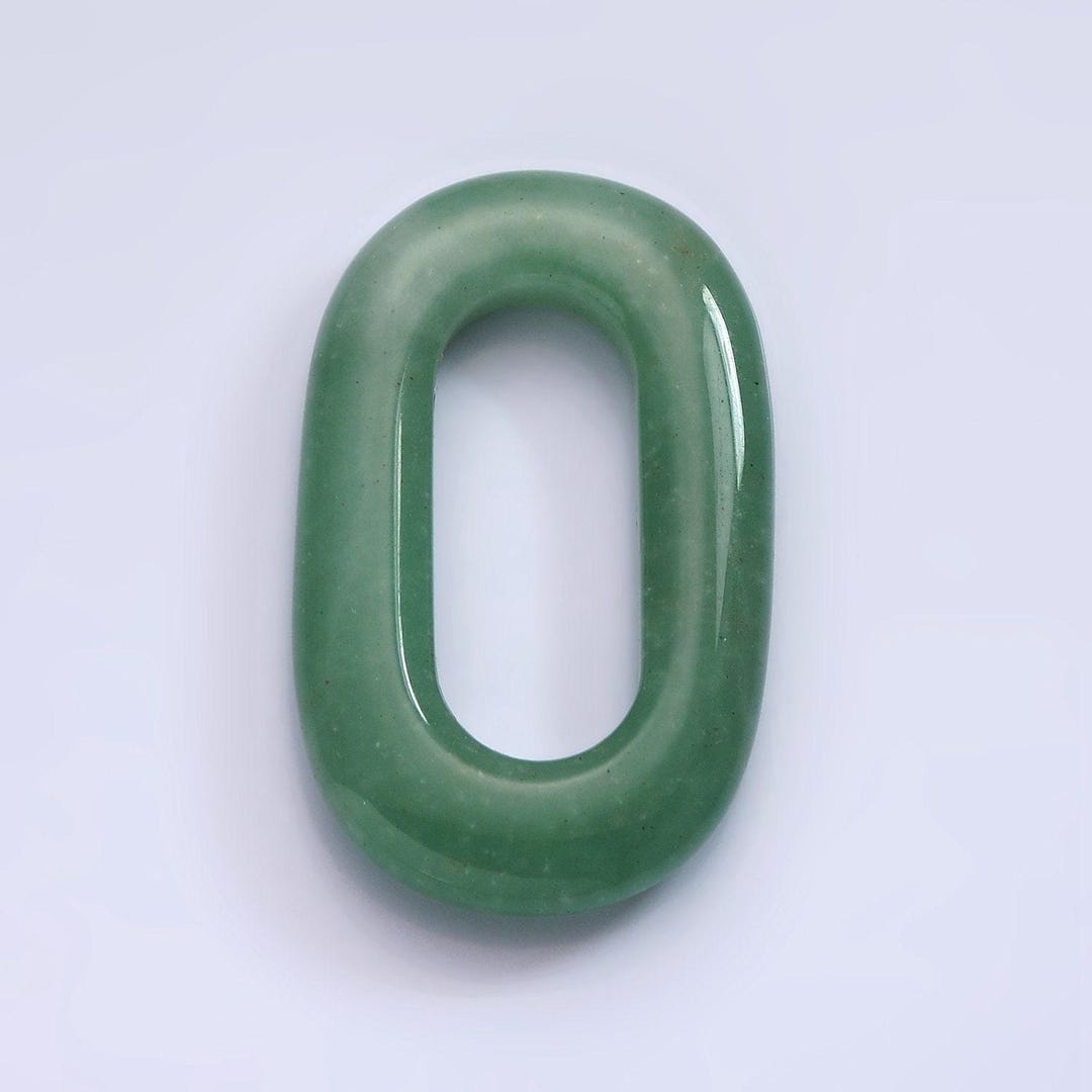 Oblong Oval Gemstone Paper Clip Link Interlocking Aventurine Oval ...