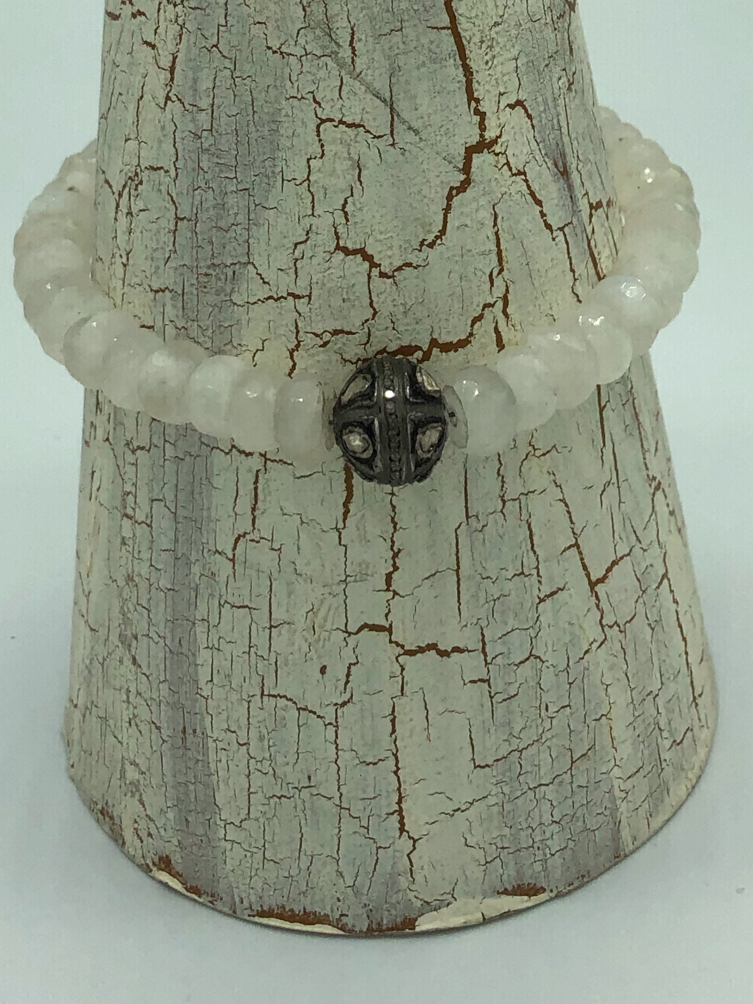 Moonstone, Polki Diamond Bead With Polki Diamond Clasp Bracelet - Etsy