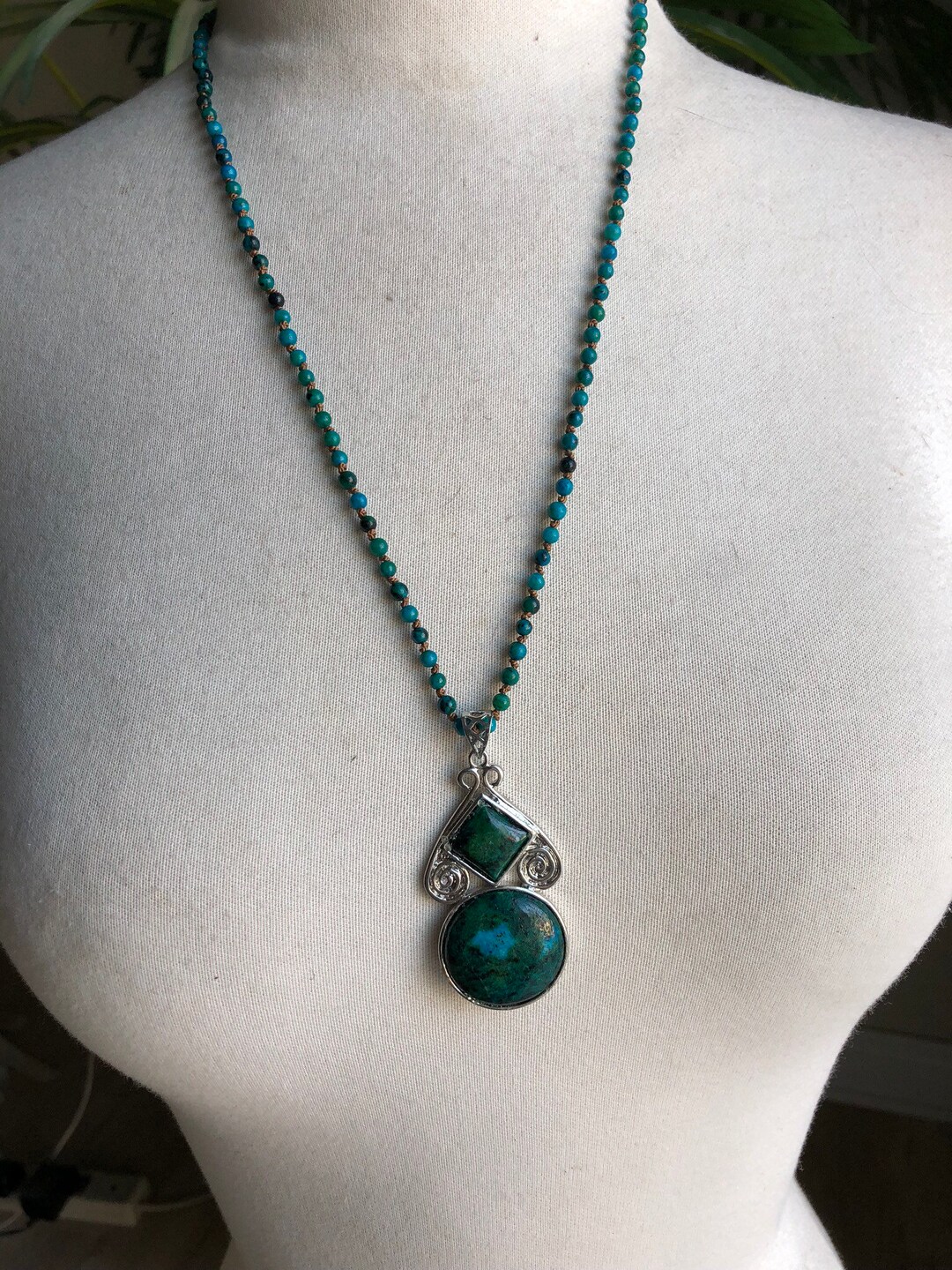 Azurite Pendant Necklace - Etsy