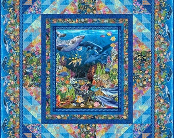 Sea Turtle Silhouette Appliqué Quilt Kit Pre Cut Northcott - Etsy