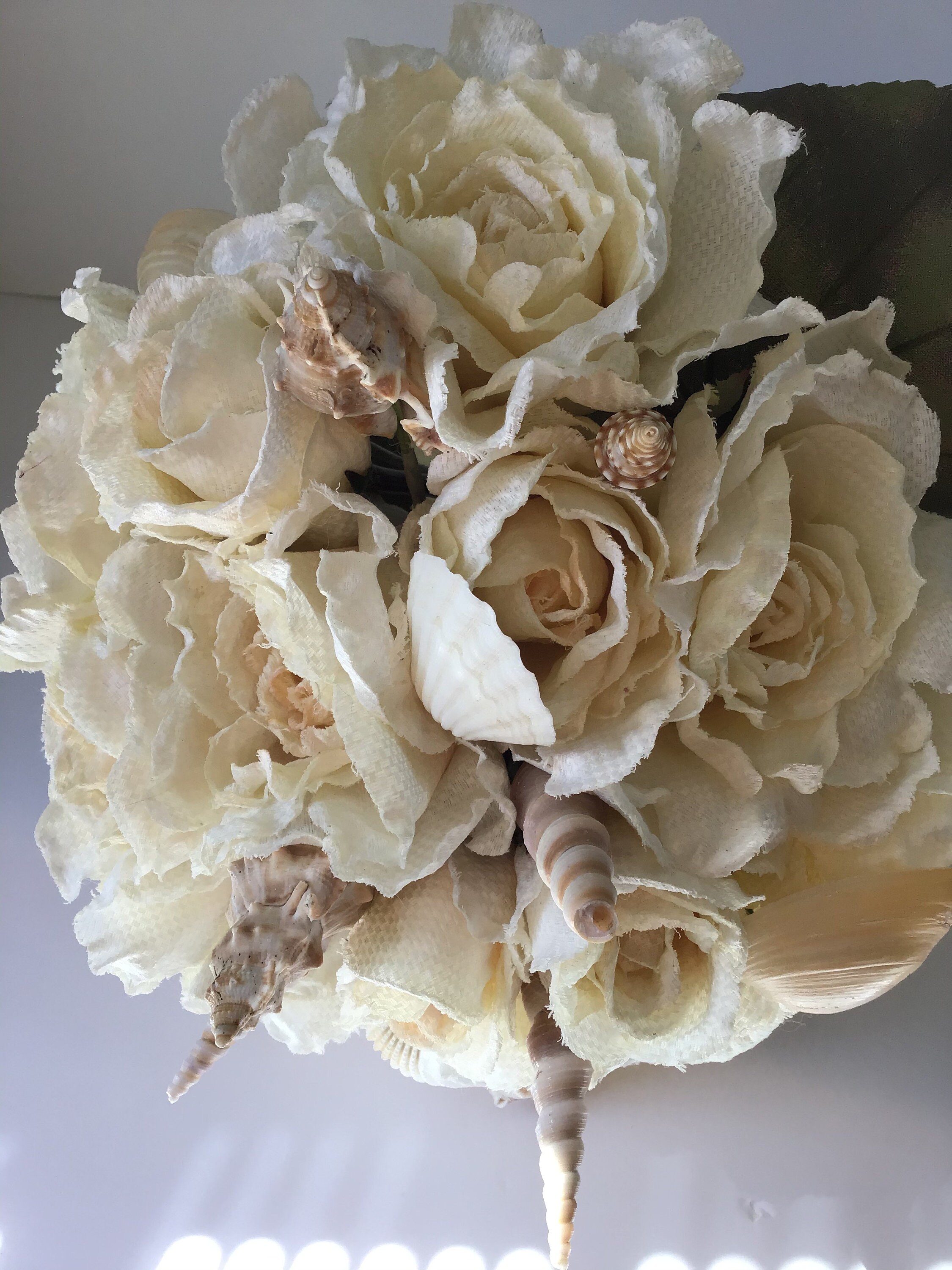 Seashell and Roses Bridal Wedding Bouquet - Etsy