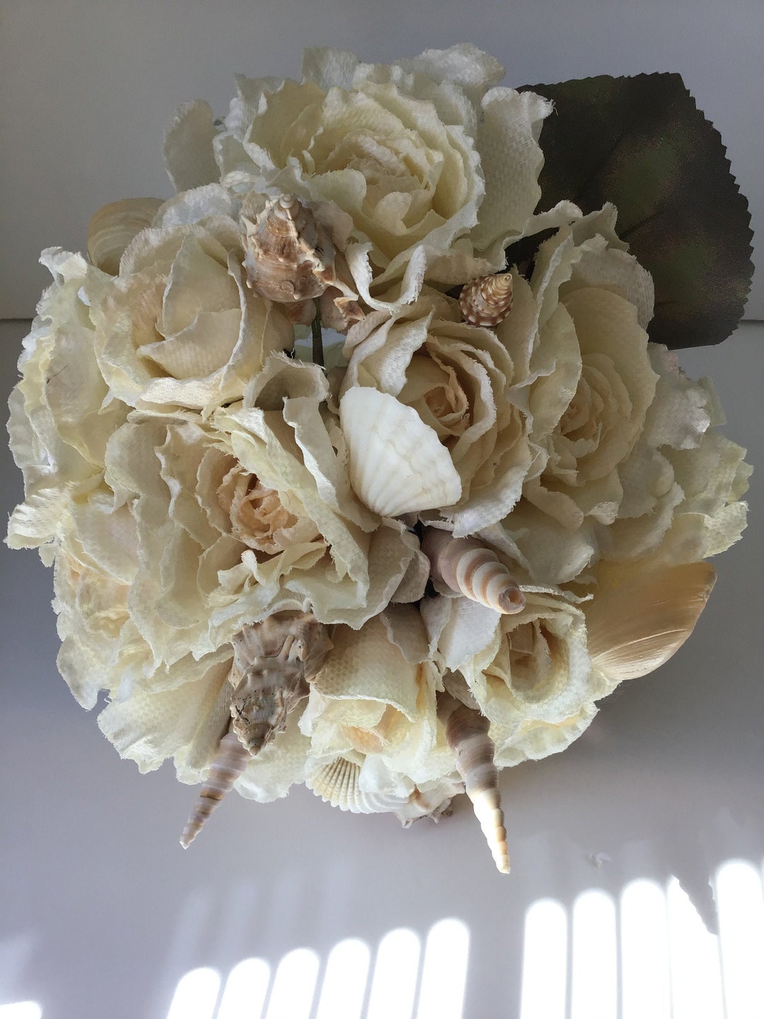 Seashell and Roses Bridal Wedding Bouquet - Etsy