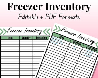 freezer inventory excel