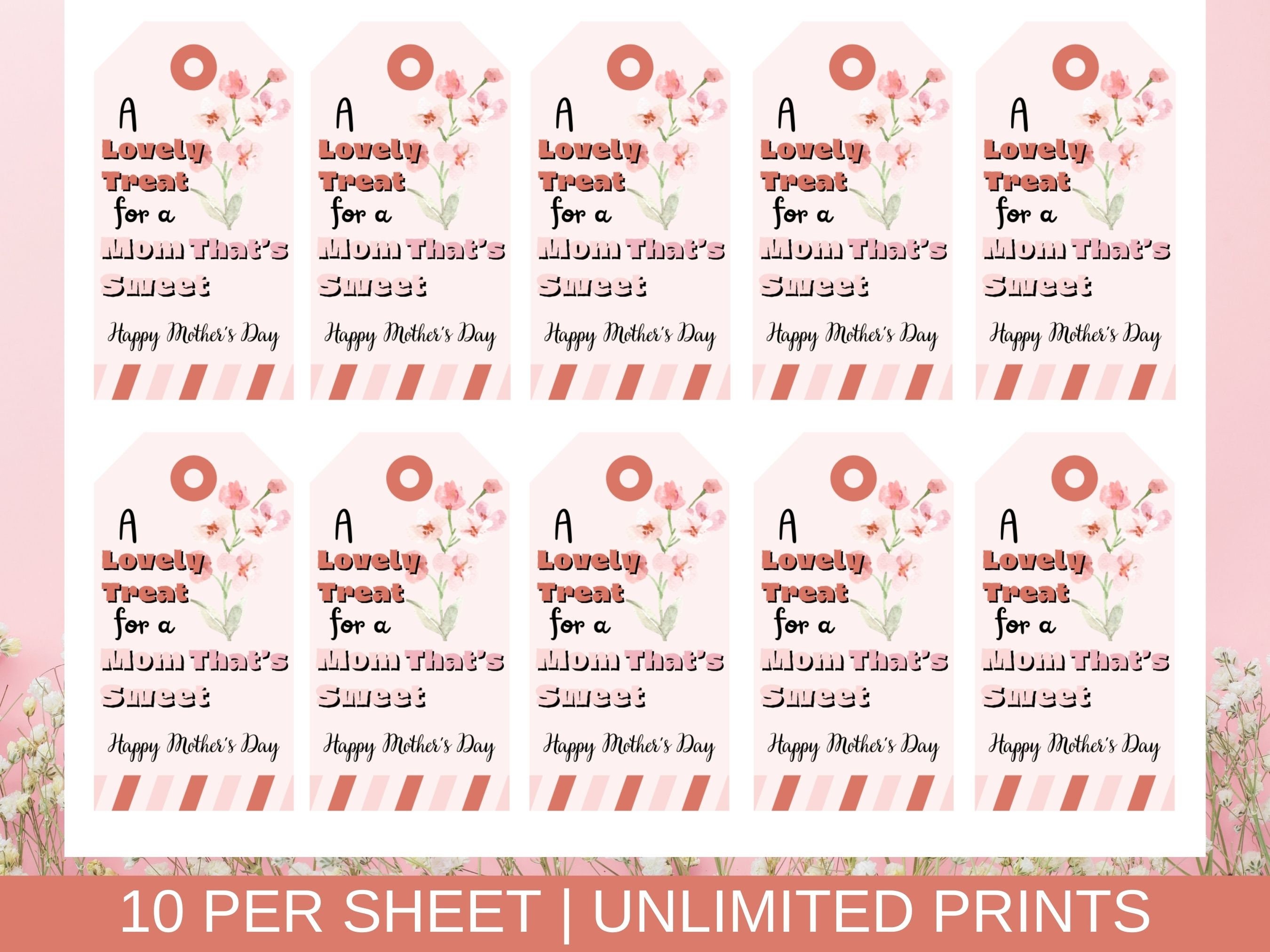 Mothers Day Gift Tag Printable; Mothers Day Treat Tag; Gift Tag for Mom ...