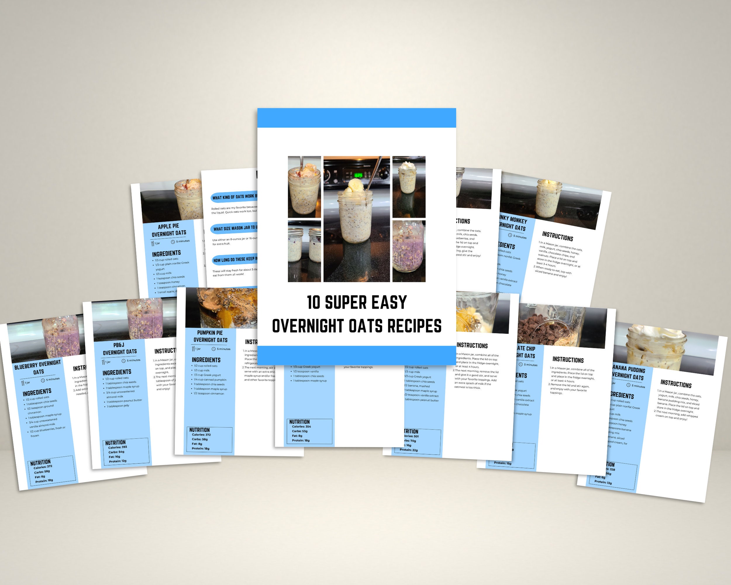 Overnight Oats Recipe Book PDF; Healthy Breakfast Recipes; Meal Prep ...