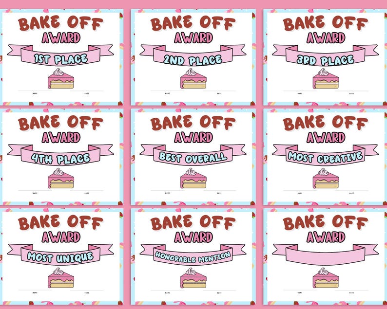 Bake off Contest Kit PDF; Printable Baking Competition Voting Cards ...