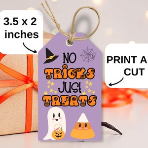 Halloween Gift Tags Printable; Halloween Tags for School Treat Bags ...