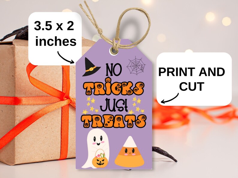 Halloween Gift Tags Printable; Halloween Tags for School Treat Bags ...