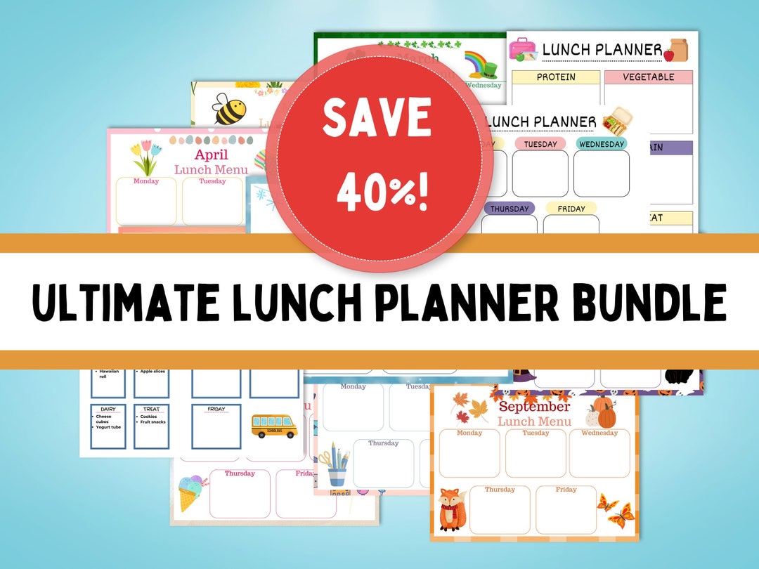 Ultimate School Lunch Planner Bundle; Fillable and Printable; Lunch ...