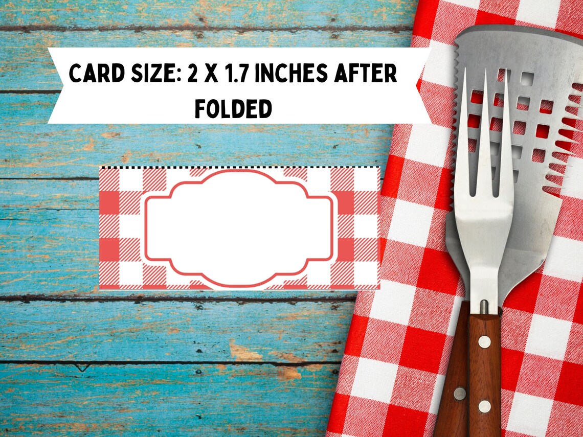 BBQ Place Cards Printable; BBQ Food Labels; Picnic Food Tent Cards; BBQ ...