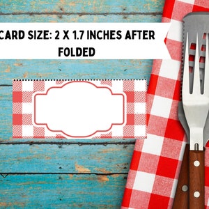 BBQ Place Cards Printable; BBQ Food Labels; Picnic Food Tent Cards; BBQ ...