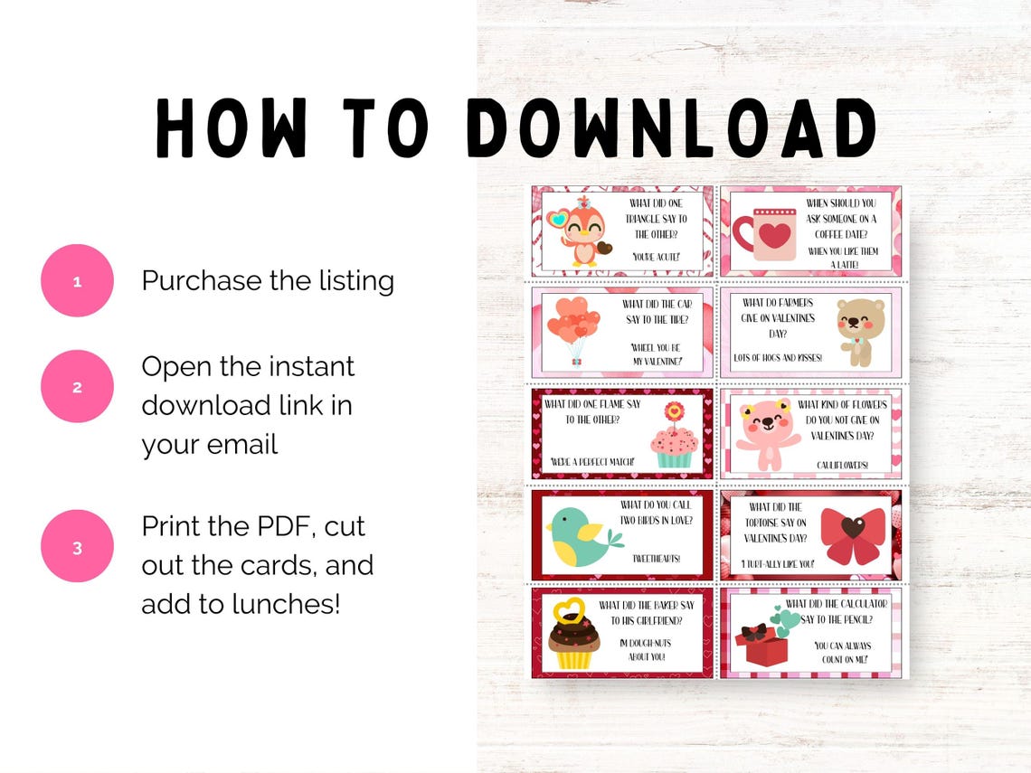 Printable Valentines Day Lunch Box Jokes for Kids; Joke of the Day ...