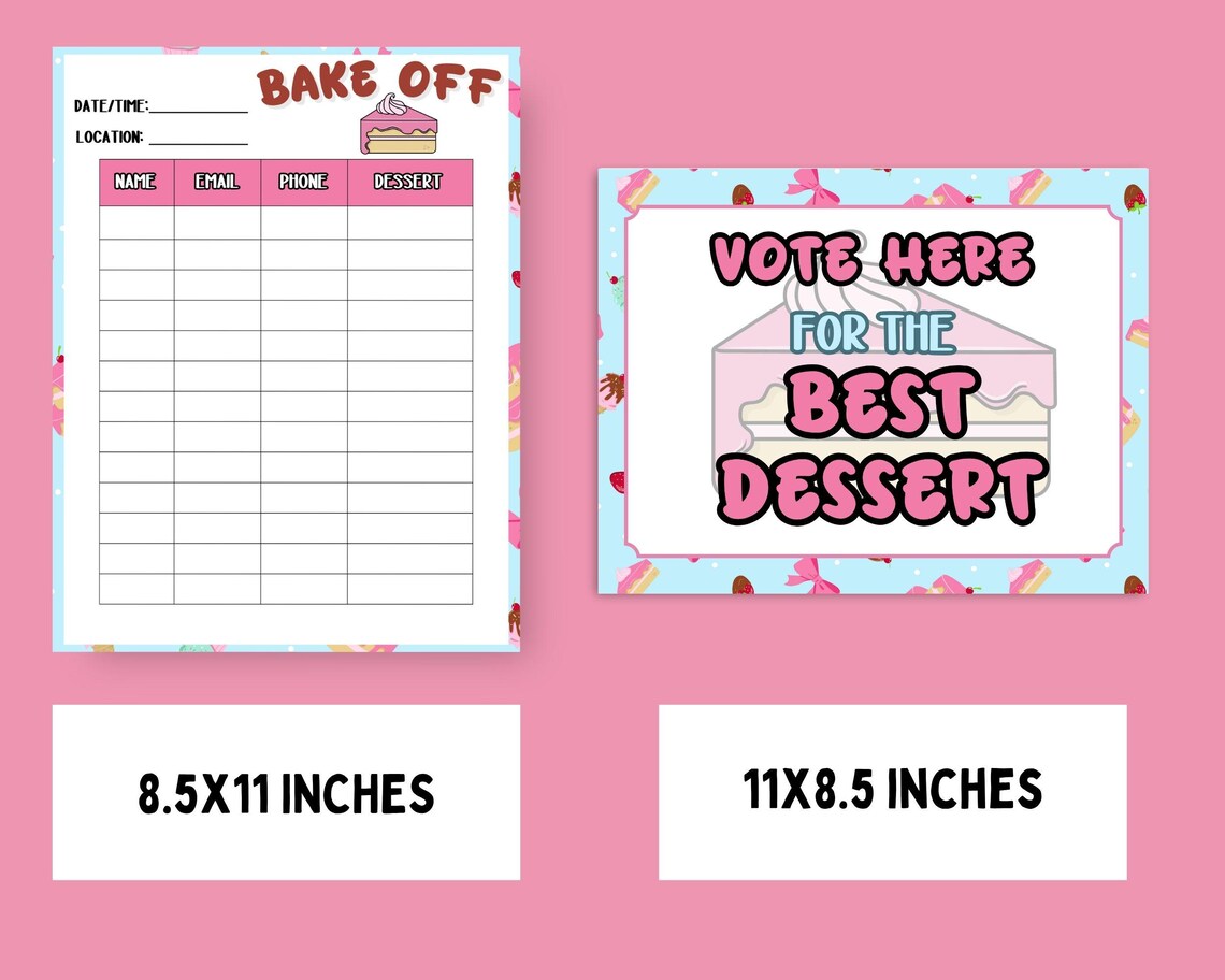 Bake off Contest Kit PDF; Printable Baking Competition Voting Cards ...