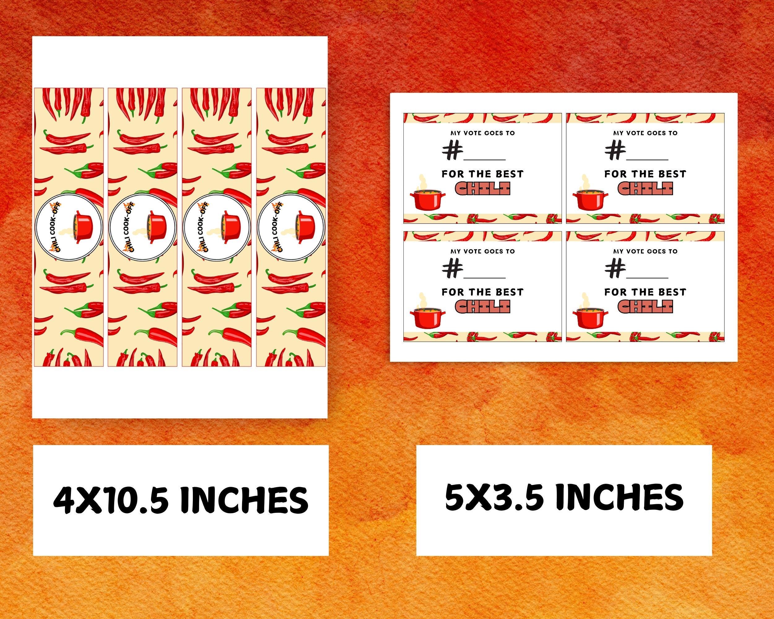 Chili Cook off Party Kit Printables; Chili Score Card; Ballots; Chili ...