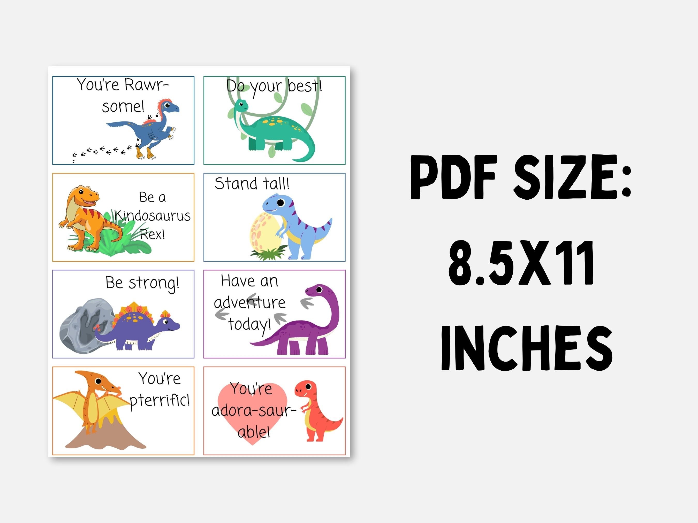 Dinosaur Lunch Box Notes; Printable Lunchbox Notes; Lunchbox Jokes ...