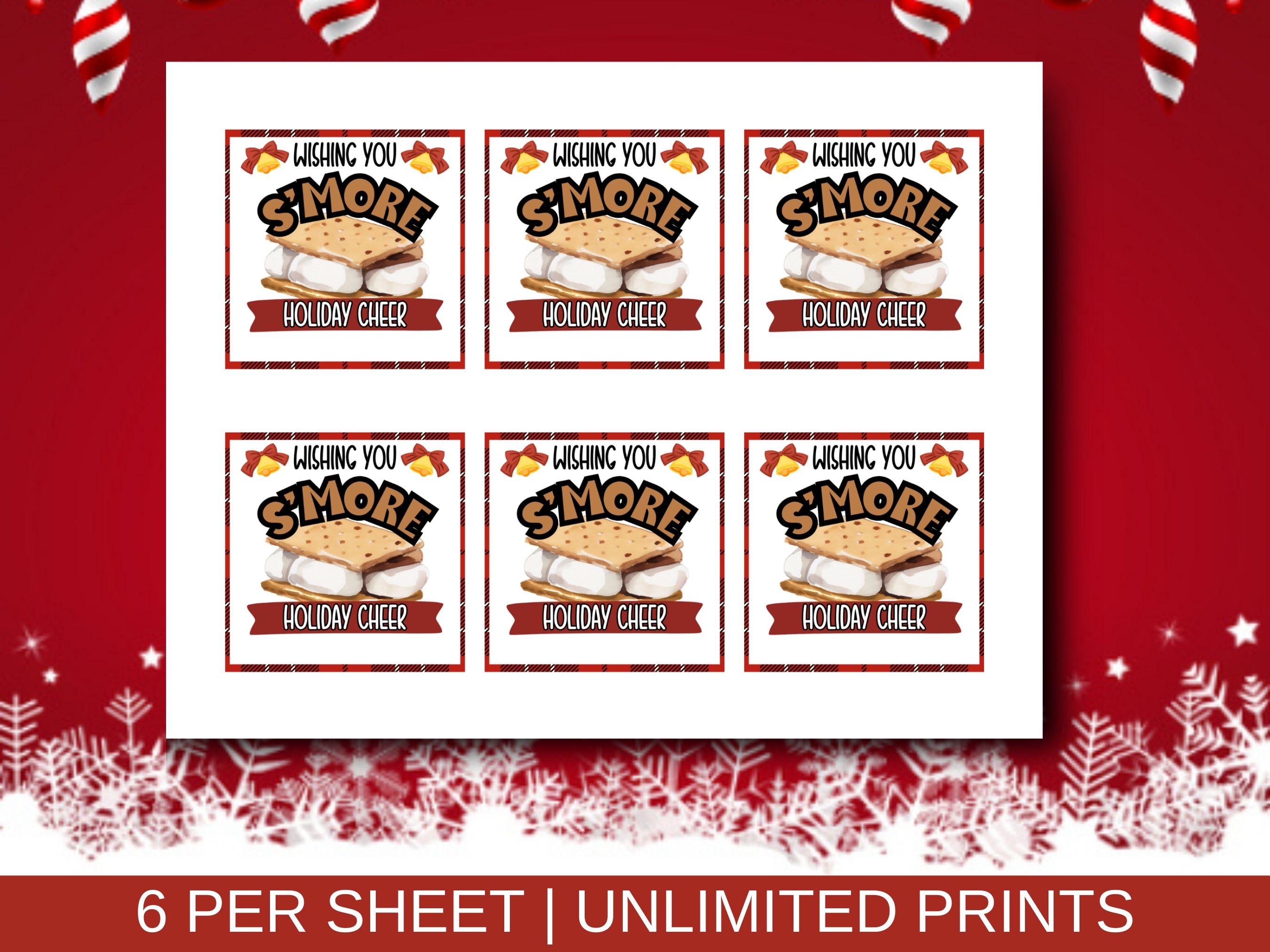 S'mores Christmas Gift Tag; Editable Smores Gift Tag; Printable Gift ...