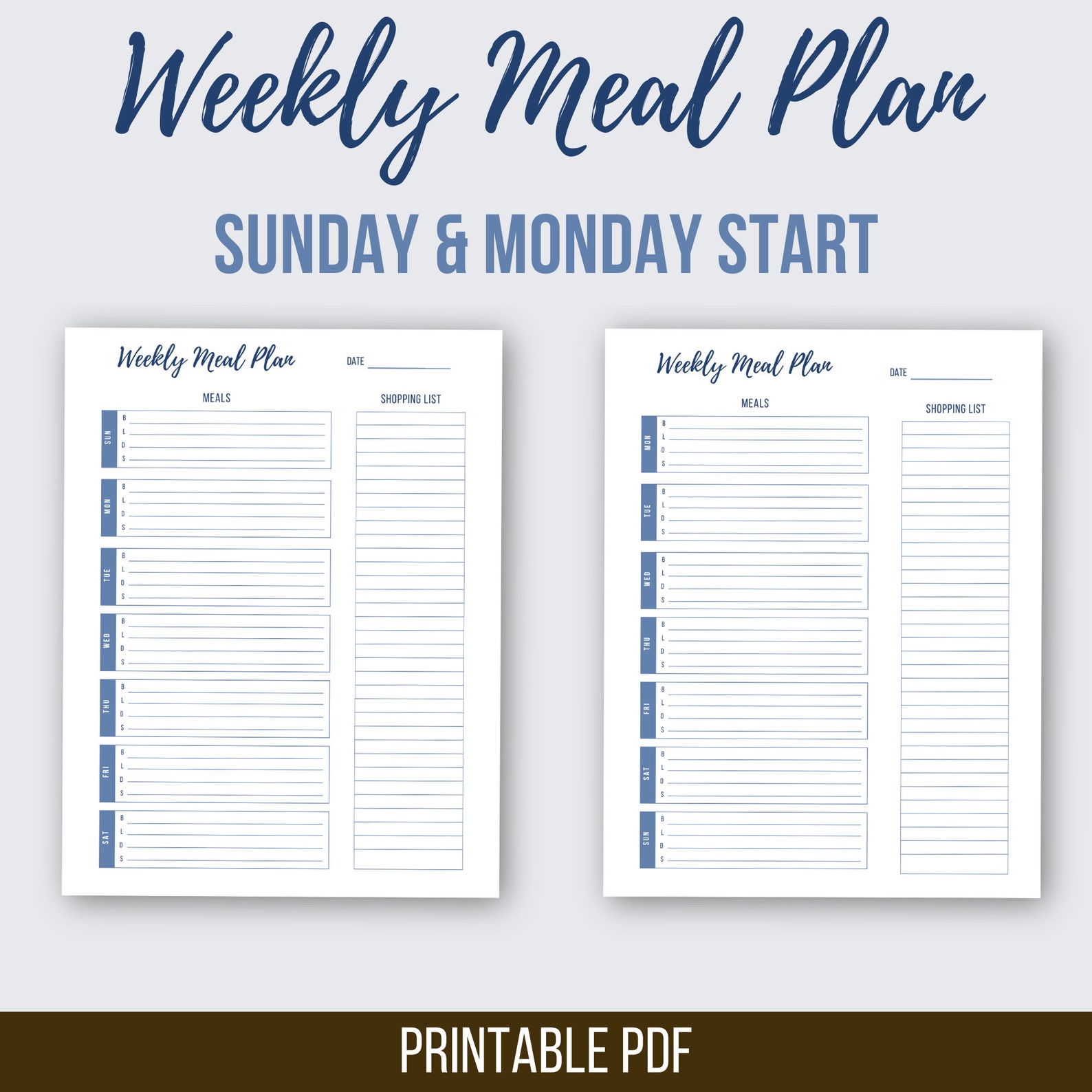 Ultimate Meal Planning Bundle; Printable Templates; Organized Weekly ...