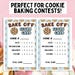 Editable Cookie Bake off Score Cards; Baking Competition Voting Cards ...
