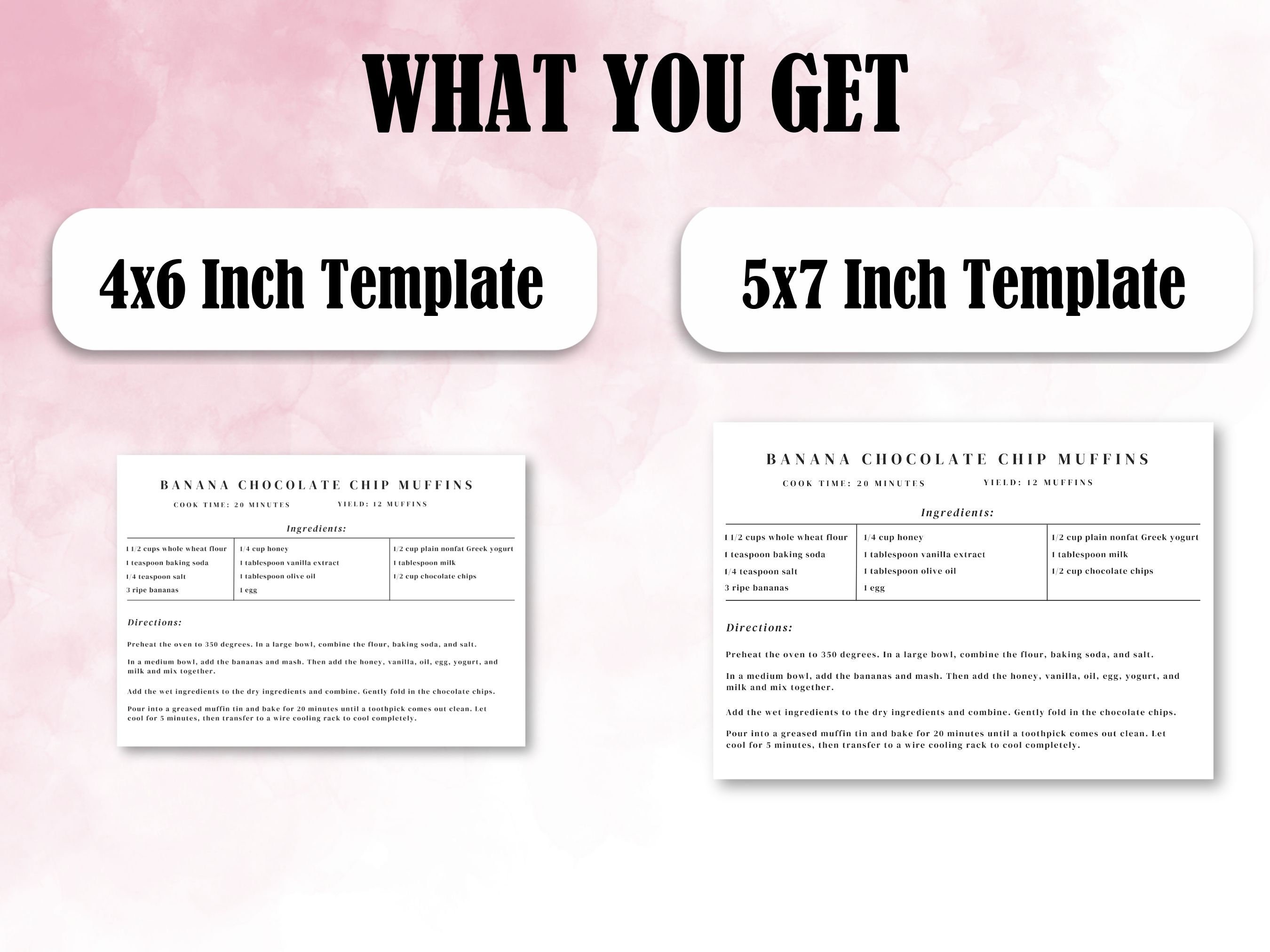 Editable Recipe Card Template, for Recipe Notebook or Recipe Box ...