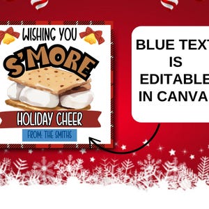 S'mores Christmas Gift Tag; Editable Smores Gift Tag; Printable Gift ...