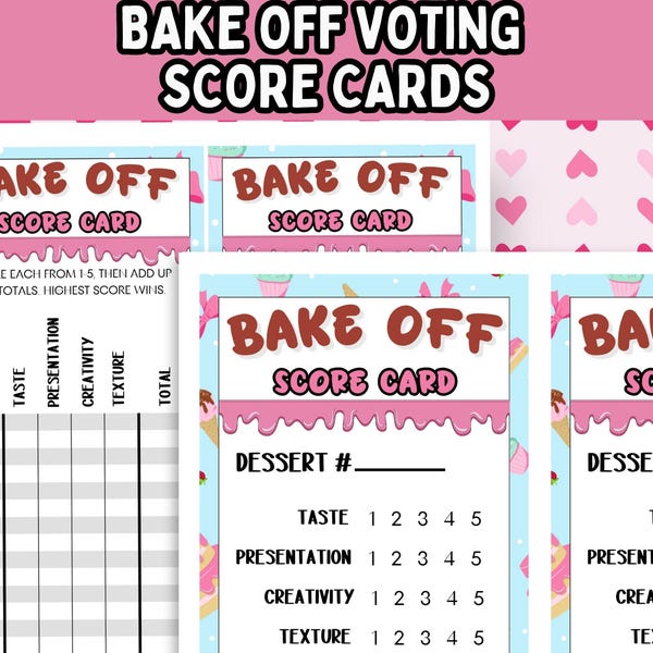 Printable Cards for Judging a Competition - Etsy