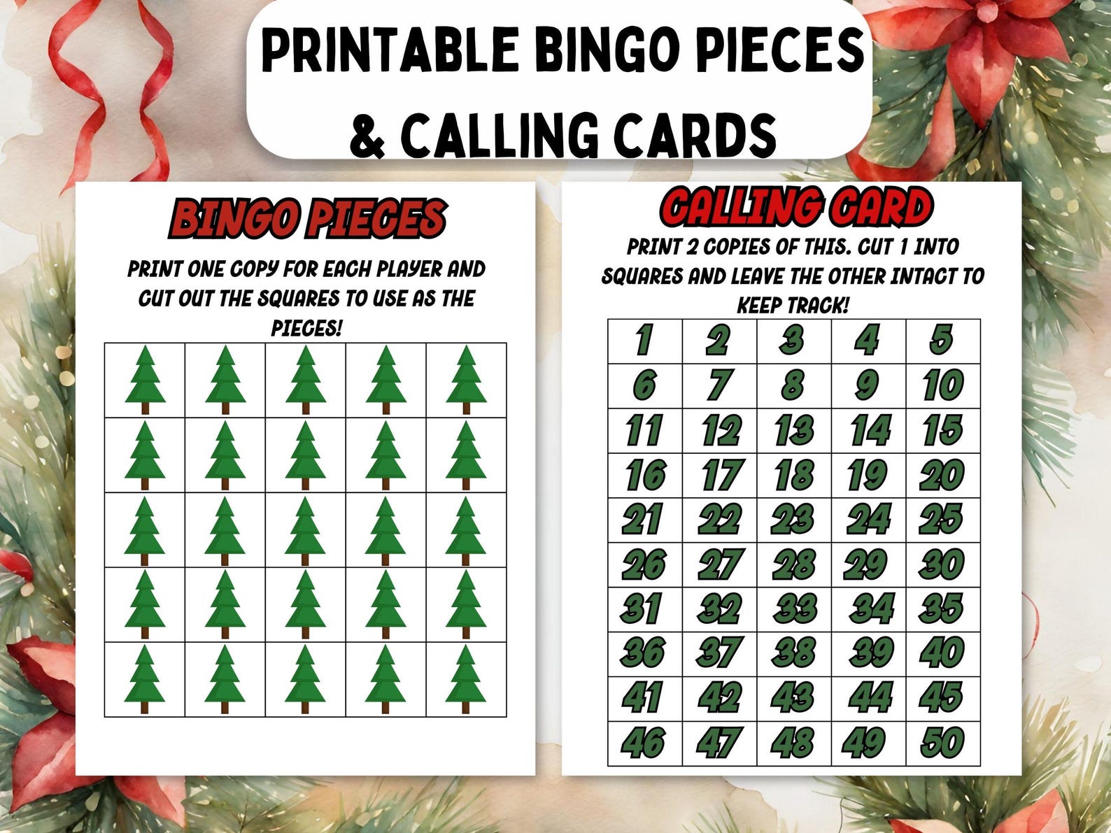 Christmas Number Bingo; Printable Christmas Bingo; 30 Christmas Bingo ...