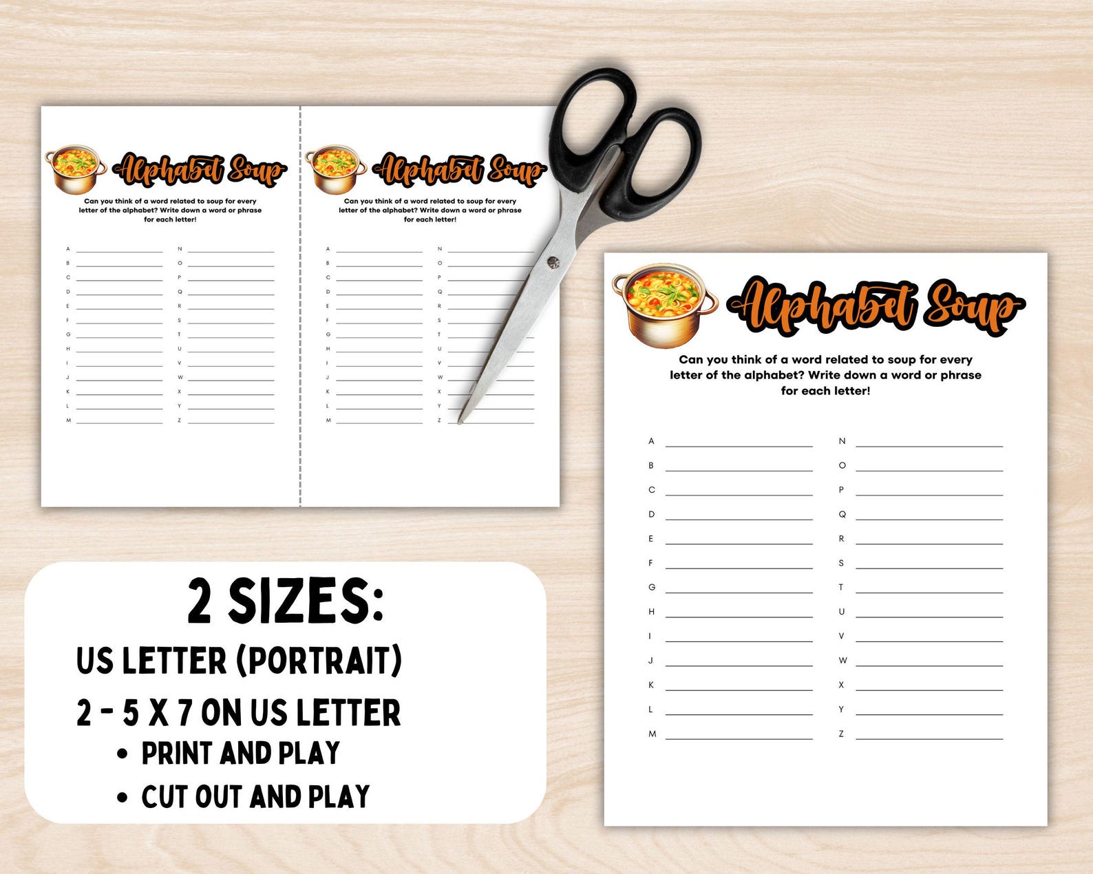 Soup Games PDF; Printable "alphabet Soup" Game; Soup Party Game; Soup ...