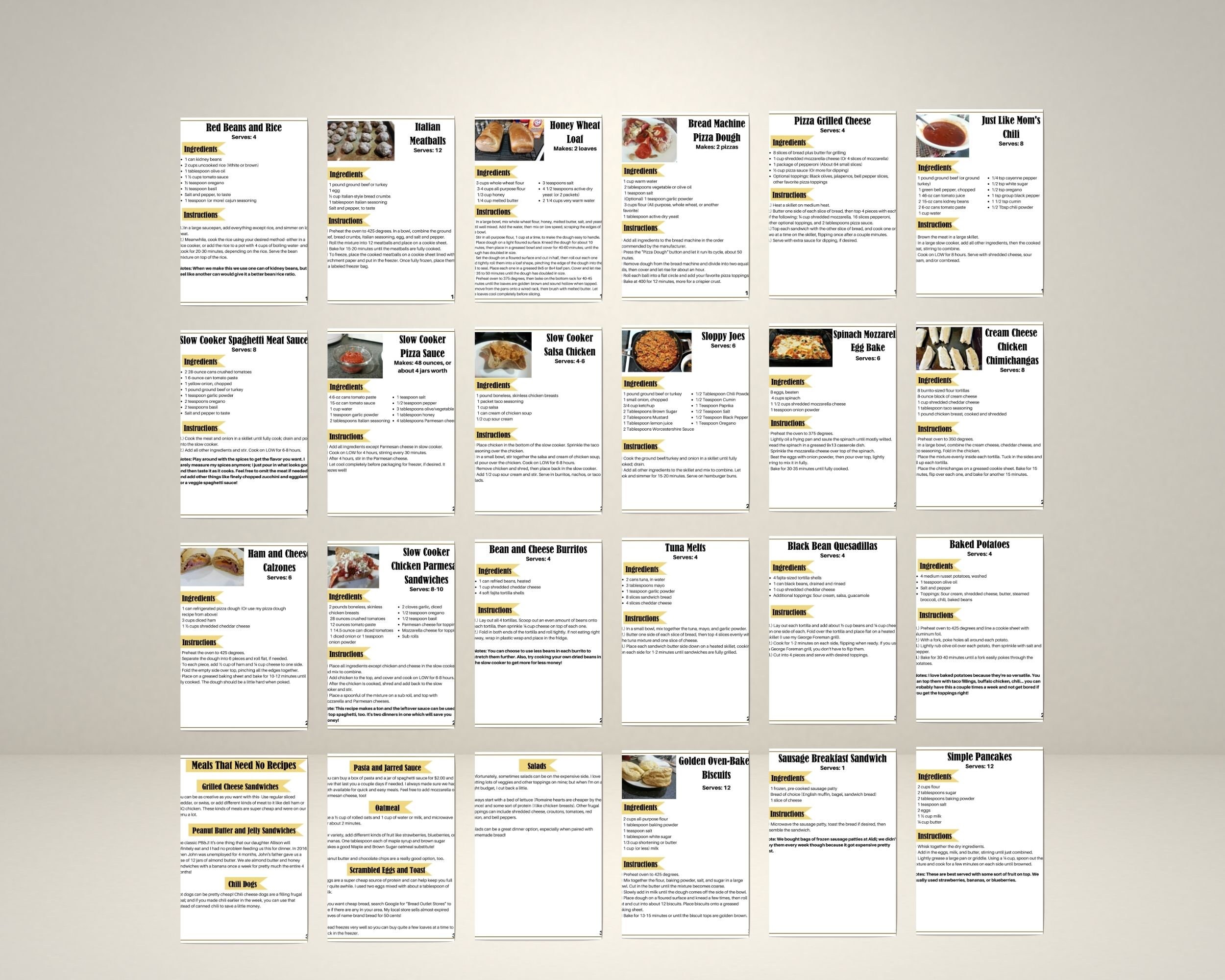 Budget Meals Recipe Book PDF; Printable Budget Recipe Book; 36 Money ...