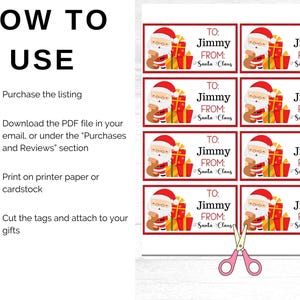 Editable Santa Gift Tags Printable Santa Gift Tags Santa Gift Label ...