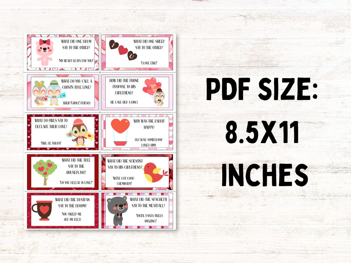 Printable Valentines Day Lunch Box Jokes for Kids; Joke of the Day ...