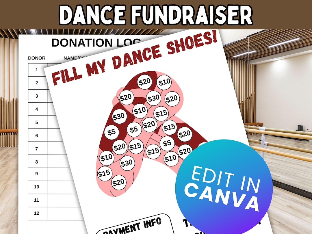 Fill My Dance Shoes; Dance Fundraiser Printable; Fundraiser Form PDF ...