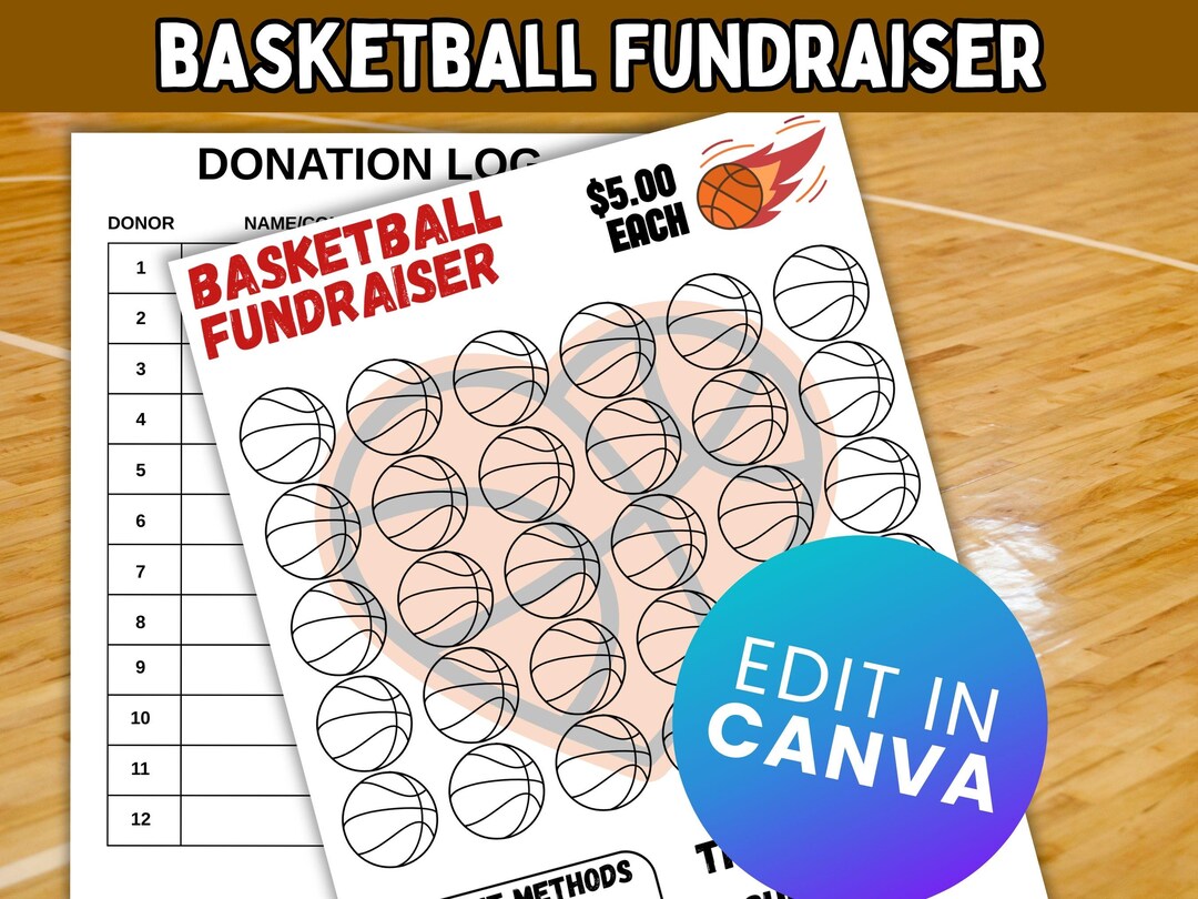 Editable "color the Basketballs" Fundraising Form; Basketball ...