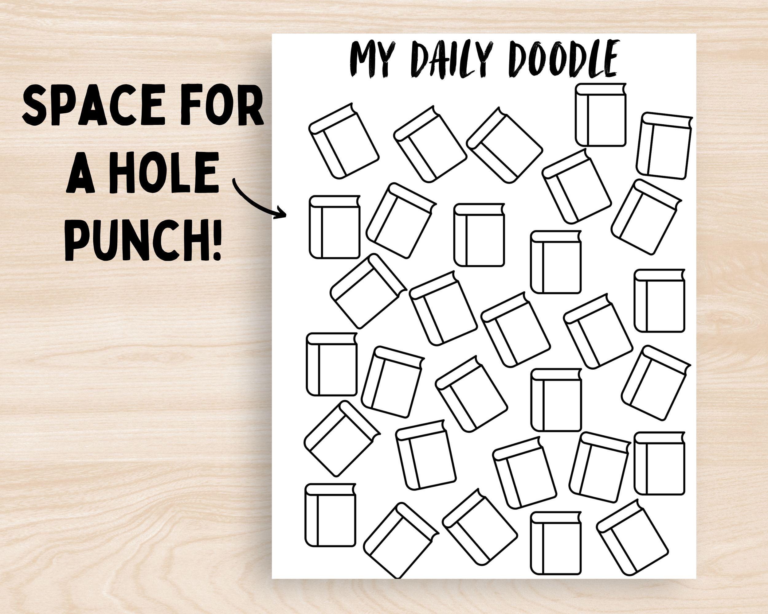Doodle of the Day Journal Page Printable; Book Doodle Planner Page ...
