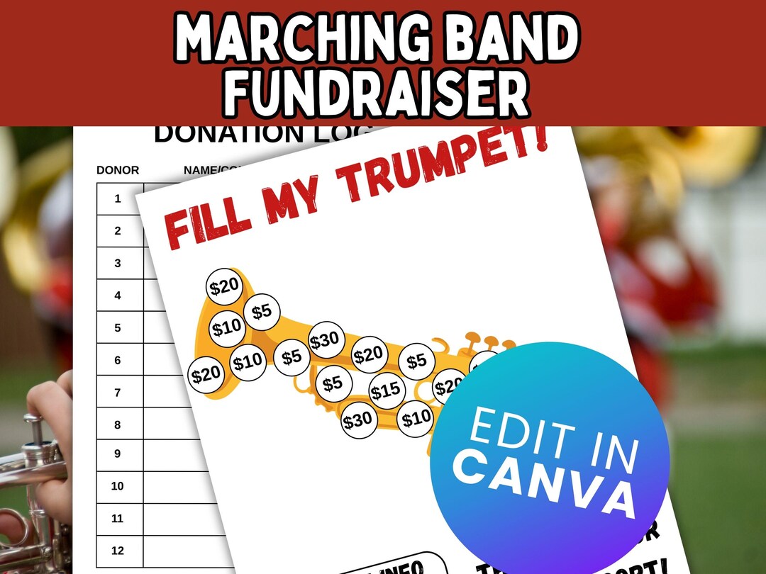 Editable Marching Band Fundraiser; Fill My Trumpet Fundraiser Form ...