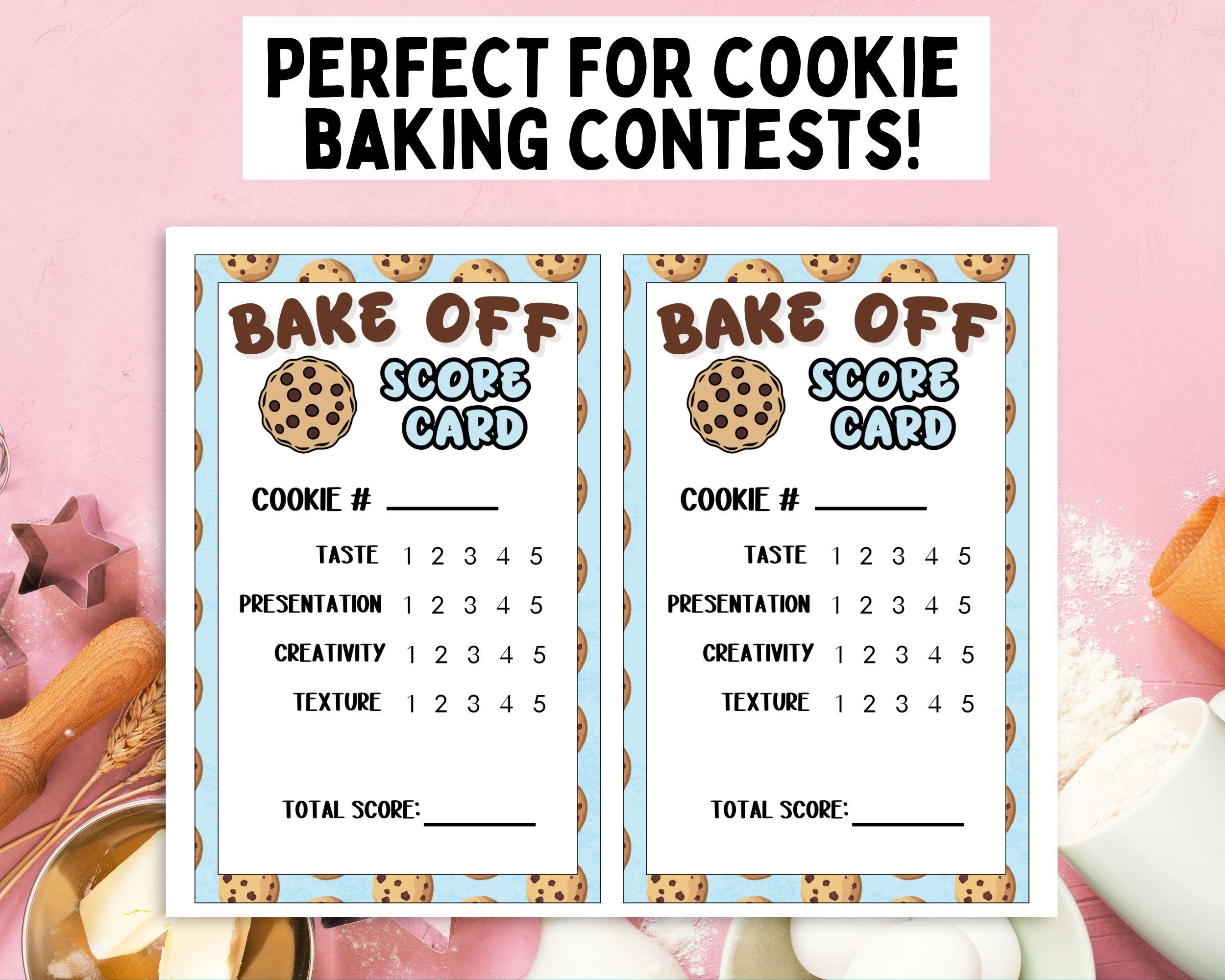 Printable Cookie Bake off Score Cards; Baking Competition Voting Cards ...