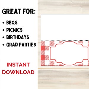 BBQ Place Cards Printable; BBQ Food Labels; Picnic Food Tent Cards; BBQ ...